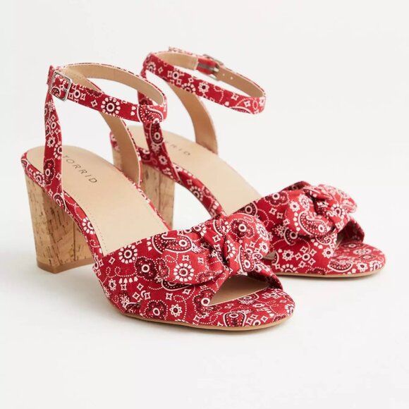 torrid | Shoes | Torrid Red Bandana Print Tapered Heel | Poshmark